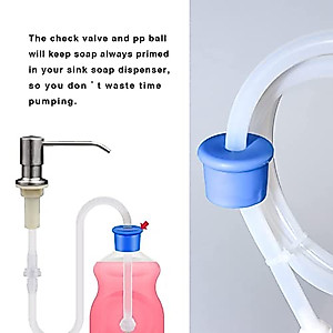 Sink Soap Dispenser Tube Kit, Soap Dispenser Pump for Kitchen Sink and Tube Kit, 40'' Tube Connects Directly to Soap Bottle, No More Refills