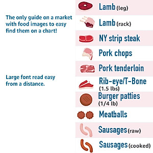 Air Fryer Accessories Cooking Times Cheat Sheet Kitchen Conversion Chart Fridge Magnet Guide Big Text 9”x10” Kitchen Gift Recipe Cookbook 90 Foods Pizza Chicken Nuggets French Fries Dessert