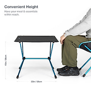 Helinox Table One Hard Top Lightweight, Collapsible, Portable, Outdoor Camping Table, Large - 29.5 x 22.5 Inches, Black