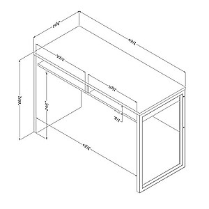Interface Desk – Sleek Metal Finish – Open Storage for Laptop and Tablet – Pure White - by South Shore