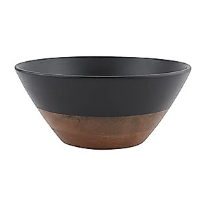 Mud Pie Wood Nested Bowls, Black, small 5" x 12" dia | large 6" x 14" dia