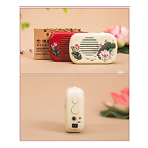 Ximimark Mini Lotus Buddhist Buddha Pray Music Machine with 22 Buddha Songs Incantation,White
