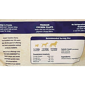 Bellyrubs Country Style Chicken Strips for Small to Large Dogs 20oz | Real Chicken Fillet Sticks | All-Natural Gluten & Grain Free Chicken Jerky Treats | High Protein Dog Training Chews | Made in USA