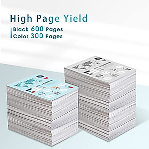 62XL Ink Cartridge Combo Pack, High Yield, for Ink Cartridge 62 62XL Black and Color, for Envy 5540 5640 7640 5660 7645 5661 5542 5642 OfficeJet 5740 5746 5745 250 Printers (2-Pack)