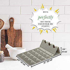 Silicone Spoon Rest for Stove Top, Multipurpose Dishwasher safe Spoon Holder, Kitchen Cooking Holder, Trivet for Hot Pot, Drip Pad Utensil Rest, Heat resistant Cutting Board, Non Slip Coaster