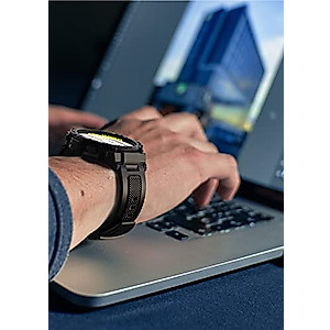 GELISHI Band with Case For Men And Women, Rugged Protective Quick Release Sport Wristband Compatible with Galaxy Watch 4/5, 40mm, Black