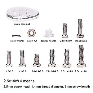 Sunglasses Eyeglasses Repair Kit, 1100PCS Tiny Stainless Steel Screws and 5 Pairs Nose Pads with Micro Screwdriver Tweezer for Watch Clock Spectacle Eyewear Repair