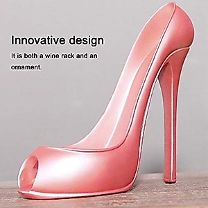 TOPINCN Wine Rack Synthetic Resin Wine Bottle Display Holder Innovative Highheeled Shoe Shape Home Decoration Accessories(Pink)
