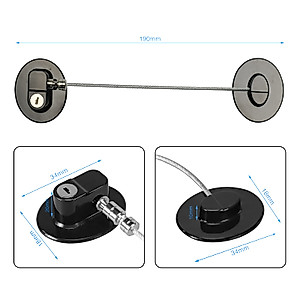 UD Refrigerator Door Locks, Child Safety Lock with Key Suitable Drawer, Washing Machine, Toilet, Window, Cabinet and Other furnitureEach Set Comes with Two Keys, 2pcs(YX3AQS-004-Black-02)