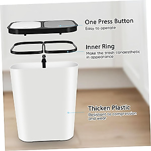 SOESFOUFU Box Trash Rack Dual bin Trash can Wet and Dry Separation Mini Trash can Divided Decorate Wastebasket Counter Garbage bin Floor Sorting Box Plastic Splitter
