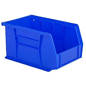 Hudson Exchange 9-1/2" x 6" x 5" Plastic Stackable Storage Bin and Hanging Container (Blue)