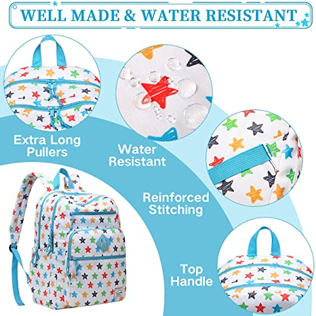 VASCHY School Backpack for Teen Girls, Bookbag Schoolbag Casual Daypack for High School/College/Women/Travel/Work Stars