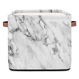 AUUXVA Storage Cube Bin Abstract Line Marble Texture Large Storage Cube Basket 13×13In, Collapsible Storage Bin With Handles, Fabric Storage Box For Closet Shelves Nursery Toys Home Organization