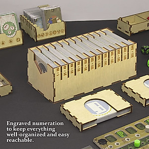 SMONEX Organizer Box Compatible with Fallout New California Board Game and Fallout Atomic Bonds Expansions - Insert Fits The Original Box - Board Game Organizer with Engraved Design
