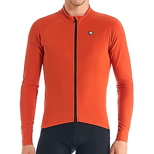 Giordana Men's G-Shield Thermal Long Sleeve Cycling Jersey, Orange, XL