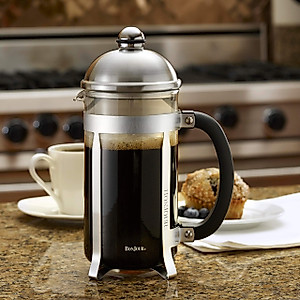 Bonjour Maximus French Press Coffee Maker, 8 Cup, Silver