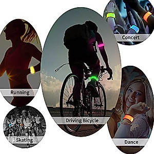 LOBKIN 6 Pack Safety Bracelets, LED Slap Armband Kids Walking at Night Safe LED Light Wrist Light Reflective Belt, Magic Band Running Lights for Runners (A)
