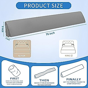 FSCGIFE King Size (76"x10"x6") Bed Wedge Pillow for Headboard Bed Gap Filler (0-6"), Headboard Pillow Wedge Mattress Wedge Pillow to Fill The Gap Between Headboard and Mattress
