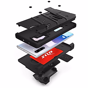 Zizo Bolt Cover - Case for Samsung Galaxy Note 10 & Kickstand and Holster (Black