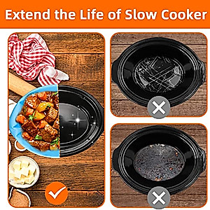 ANDIMEI 3 Pack Silicone Slow Cooker Liners Fit 6, 7, 8 Quarts Oval or Round Crock Pot,Food-grade Reusable Silicone Insert, Leakproof & Dishwasher Safe Slow Cooker Accessories Cooking Divider Liner