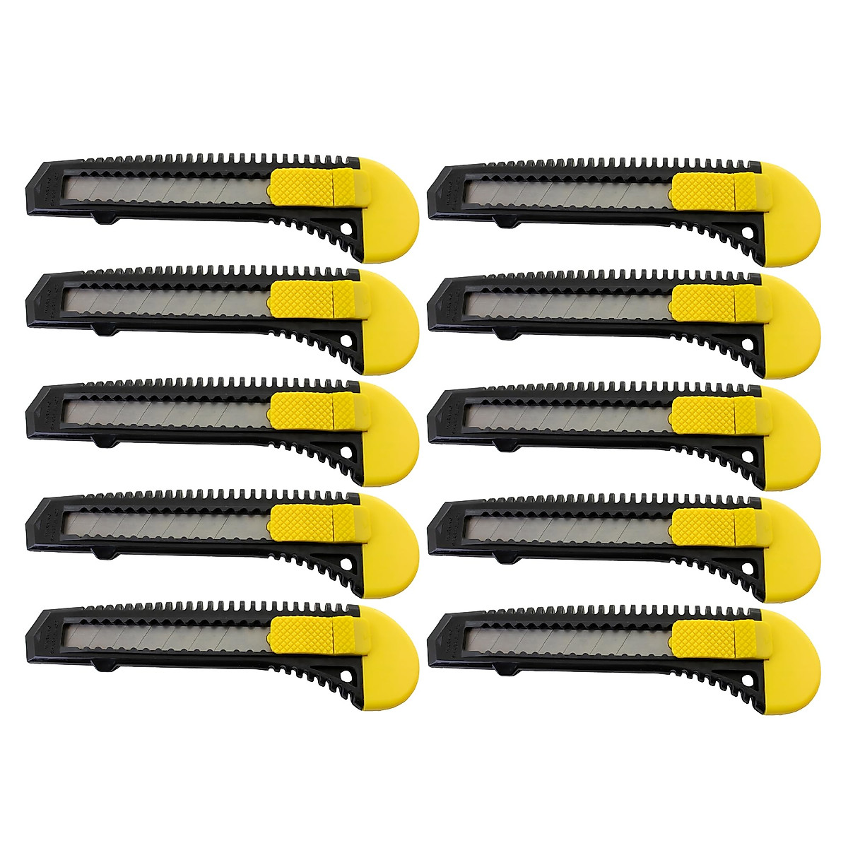 10 Bulk Utility Knives Box Cutters Snap Off Blades Black