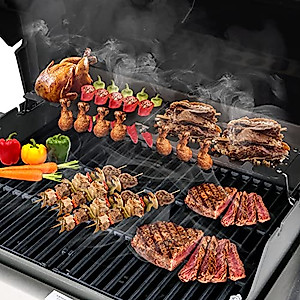 Uniflasy 17.5 Inch 7638 Cooking Grates and 7641 Multifunctional Warming Rack for Weber Spirit and Spirit II 300 Series,Spirit E/S 310 E/S 320, E/S 330 SP-320 Gas Grills,Replacements for Weber 7639