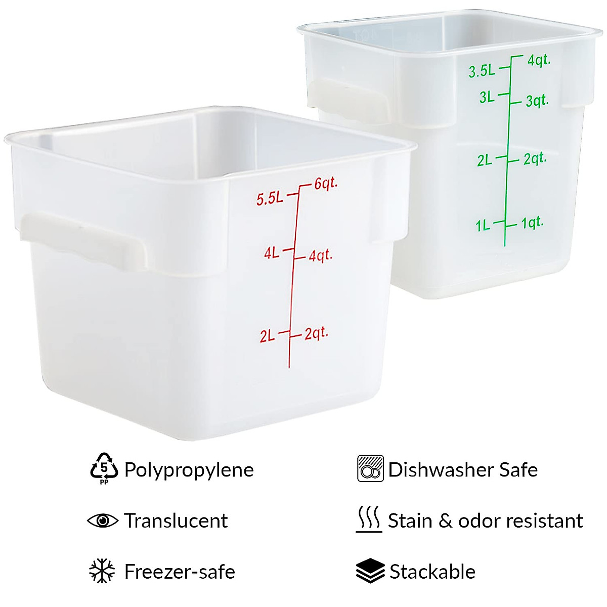 CUSINIUM 2qt + 4qt + 6qt Square Translucent Container Set
