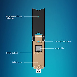 WDINLY 4G LTE USB Modem Dongle Router with WiFi Hotspot, High Speed 4G Modem Wireless Internet WiFi Hotspot Router Unlocked Portable Support 4G FDD:B2/B4/B5/B12/B17 for PC Desktop Laptop Tablet