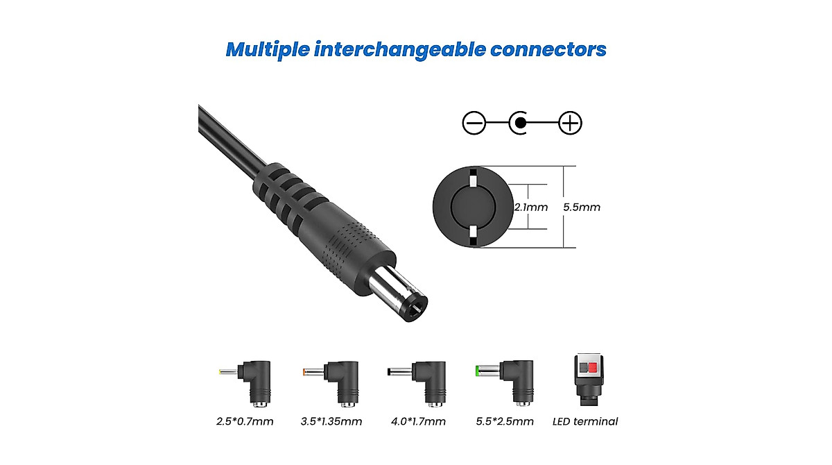 Xwartre 12V Car Charger with 5V Daul USB Ports and 5 Connectors for ...