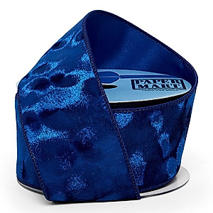 2 1/2" X 10 Yards Brushed Velvet Wired Ribbon,Royal, Roll 1
