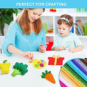 Loyisal 90PCS Felt Fabric Sheets Craft Kit - 4"x 4" + 6"x 6" Assorted Colors - 1mm Thick Square Nonwoven Felt Fabric for Crafts DIY