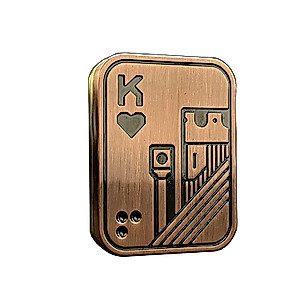 New Decompression Metal Poker Fidget_Slider，Manually Rotate Adult Office Decompression Toys to Relieve Pressure, Tabletop Toys for Adults, (Copper Skeleton)