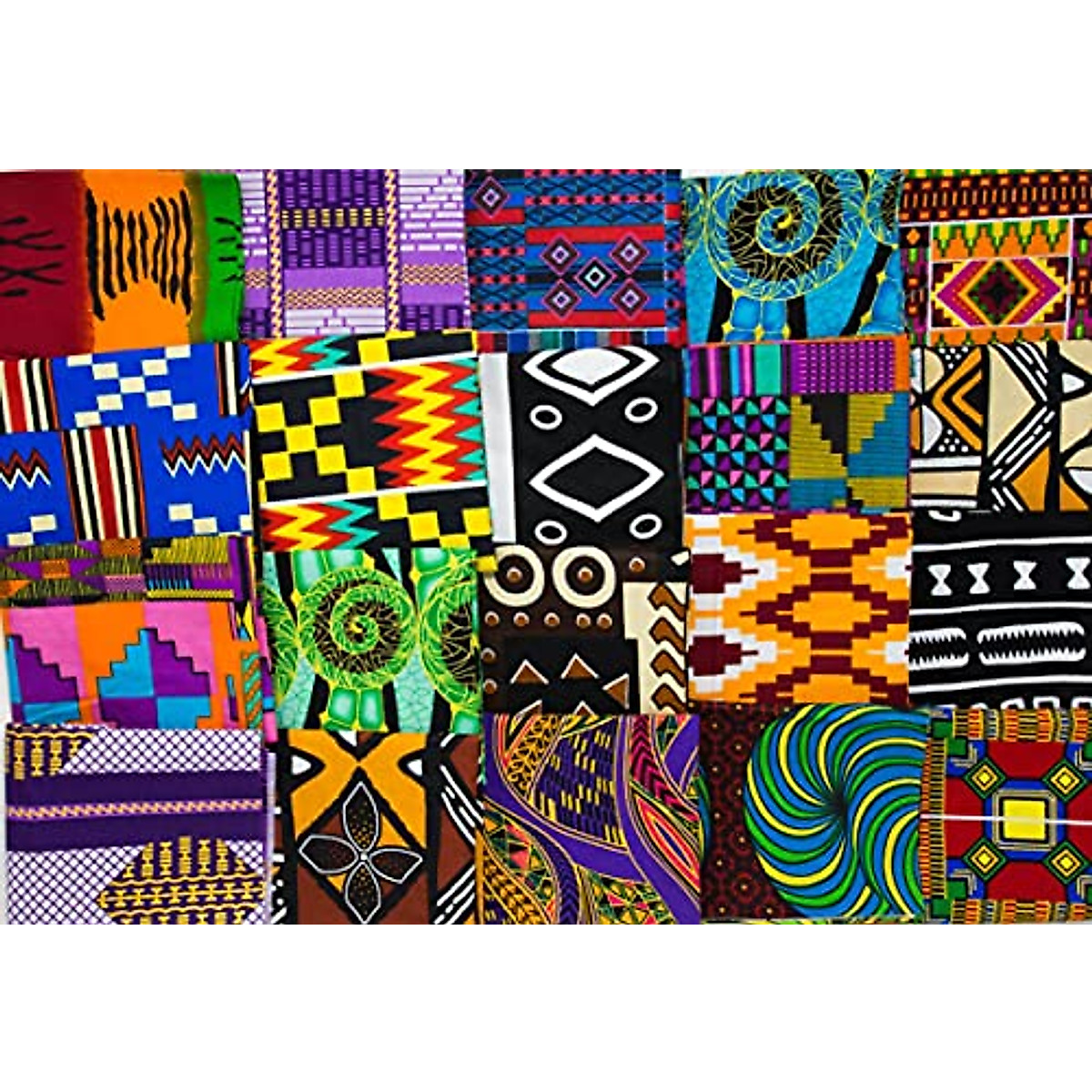 10 Assorted African Print Fabric Pieces, Fat Eighth Fabric Bundle, African Fabric for Quilting | Ankara Fabric Craft Supplies for Face Fabric Make Mask Wb166