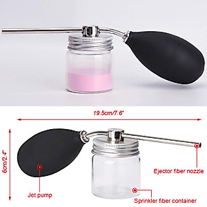 Noverlife Powder Spray Bottles, 12.5G Hairdressing Tools Hair Building Fiber Spraying Bottle, Powder Duster Applicator Nozzle Pump Hair Loss Sprayer Atomizer, Dry Glitter/Mica Spray Pump Dispenser
