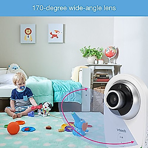 VTech VM351-2 Video Baby Monitor with Interchangeable Wide-Angle Optical Lens and Standard Optical Lens, 720p