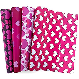 U'COVER Gift Wrapping Paper for Girls Women Men Love Heart Birthday Wrapping Paper for Valentines Day Mothers Day Anniversary Wrap Paper 10 Folded Sheet
