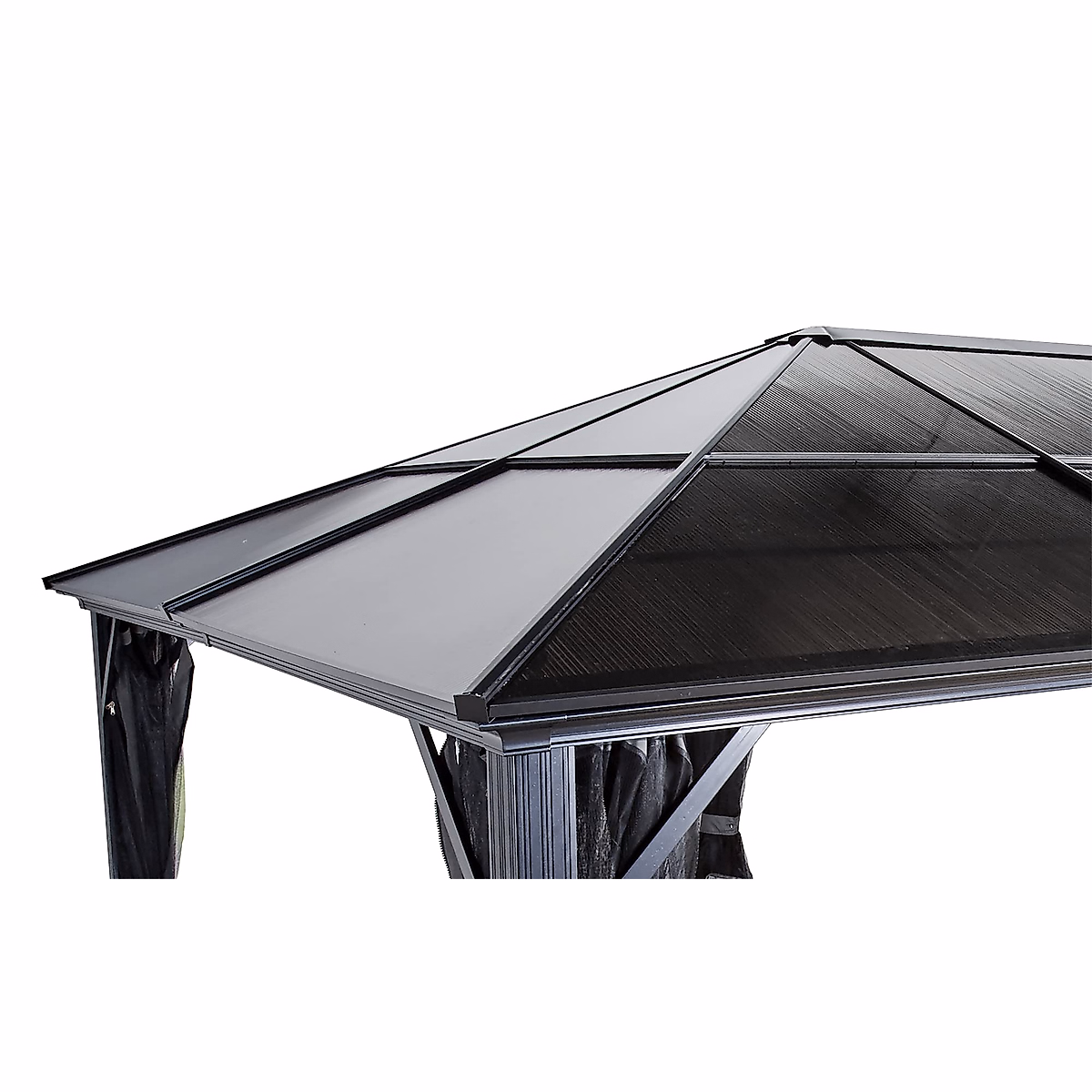 Sojag 500-5157864 8mm 2 Track No.77 Meridien Hard Top Sun Shelter, 10' by 14', Charcoal
