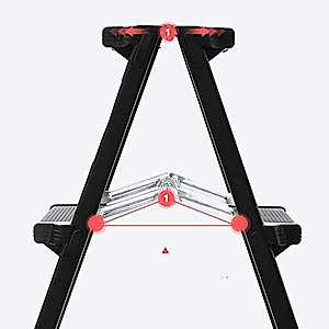 PENGJIE Folding Ladder Step Stool Ladder Stool 2 Step Folding Aluminum Heavy Duty Steel Portable Anti Slip Mat Tread Compact 150 Kg Capacity