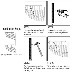 SUS 304 Stainless Steel Shower Caddy Basket Bathroom Corner 2-Tier Large Triangular Shower Basket Wall Mount Polished