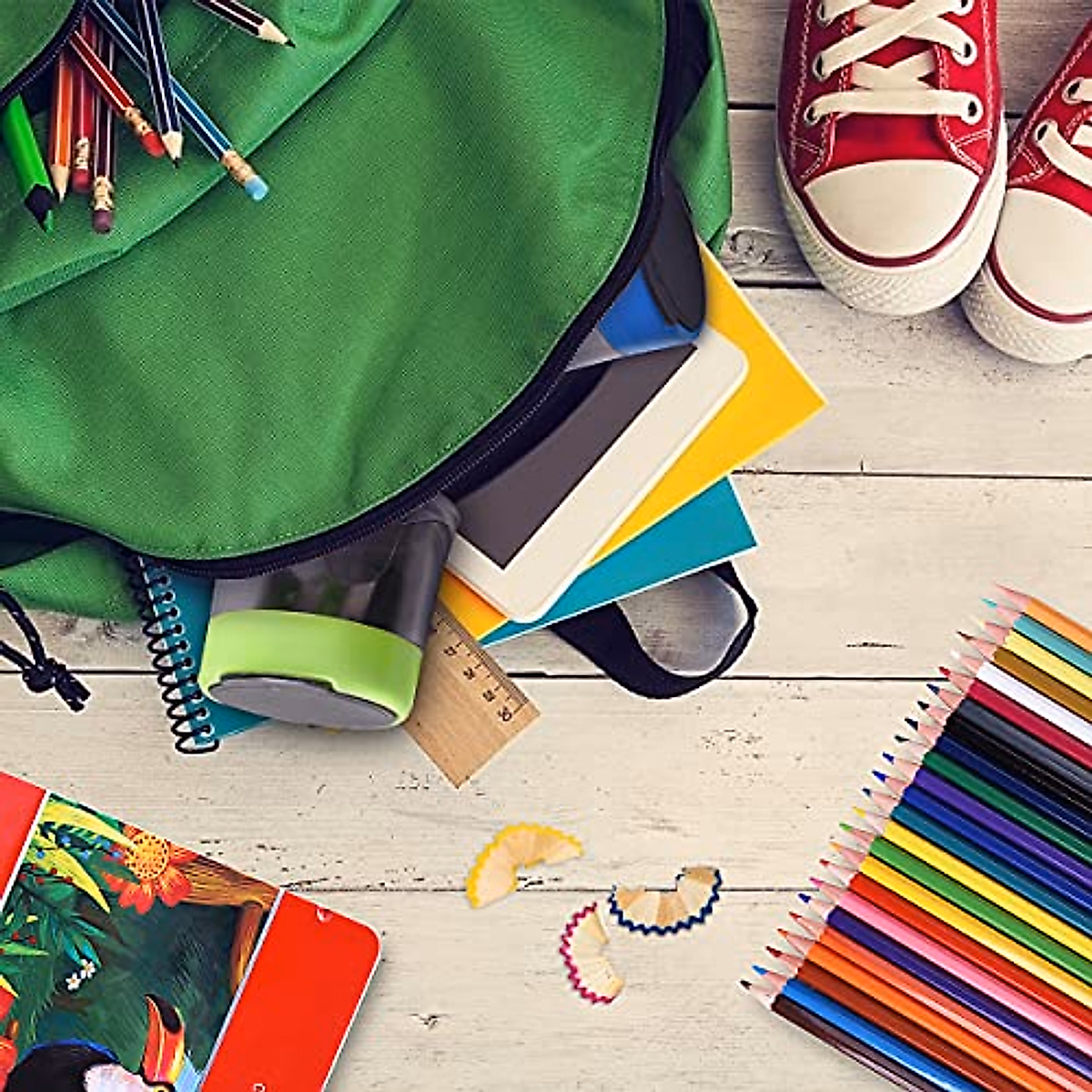 Pencil sharpeners, [12 Pack] Double Hole Coloured Pencil Sharpener with Container, Safety Sealed Blade Sharpener with Cover, Rubber and Sharpener Manual Sharpener for Kids School Stationery Multipack