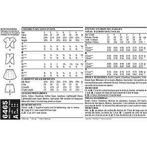 NEW LOOK Patterns Child's Easy Top, Skirt and Shorts A (3-4-5-6-7-8) 6465