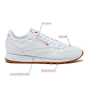 Reebok Unisex Classic Leather Sneaker, FTWR White/Pure Grey 3 Rubber Gum-03, 13 US Men
