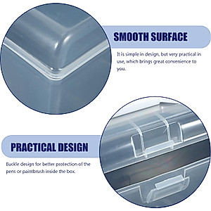 NUOBESTY Decorative Storage Boxes Box transparent paint brush case water color pens case paint brush case The Four Treasures of the Study writing Storage Box portable Tool box