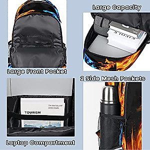 Flame Dragon School Backpack for Boys Girls Teens College Students Backpack Laptop Backpack Travel Backpacks Bookbag Daypack