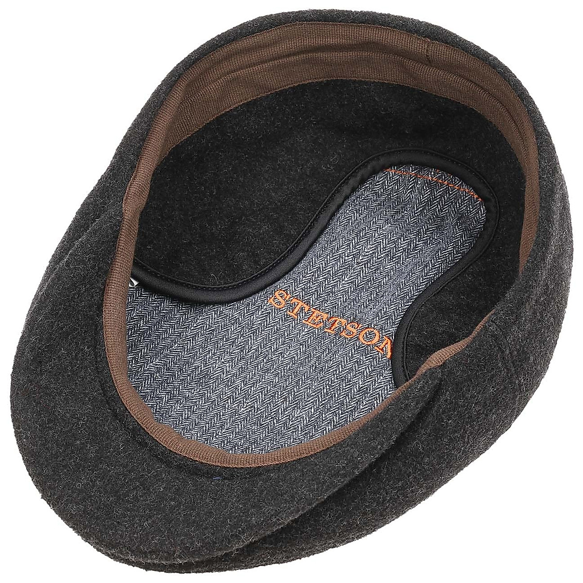 Stetson Kent Wool Earflaps Flat Cap Women/Men anthracite 7 1/4-7 3/8