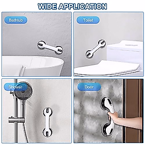 Grab Bars for Bathtubs and Showers, 2 Pack Shower Handle 12 Inch Strong Suction Shower Bar, Safety Bars for Shower Chair, Bathroom Grab Bar for Senior