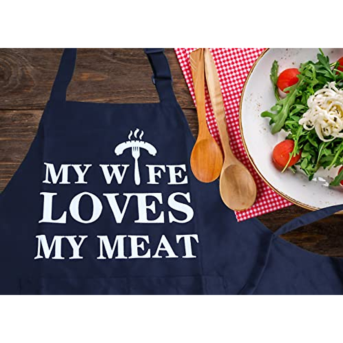 Gvlrbut Funny Grilling Aprons for Men, Gag Gifts for Men, Cooking BBQ Grill Chef Apron for Dad Naughty Gifts for Him Husband from Wife, Black, One Size