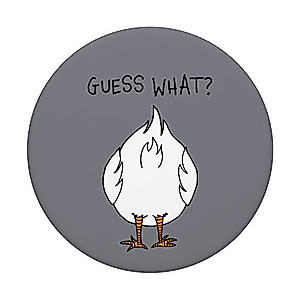 Funny Corny Dad Joke design Guess What Chicken Butt PopSockets Swappable PopGrip