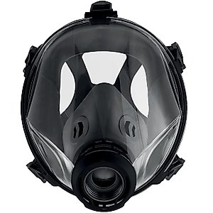 MIRA Safety CM-I01 Full-Face Industrial-Grade Gas Mask with 40mm NATO Filter Compatibility and Advanced Valve Design (Black)