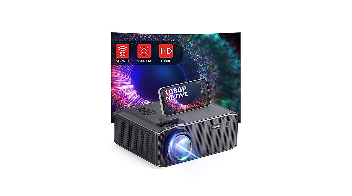MiTechPro 4K Projector, 600 ANSI Portable Movie Projector with 5G WiFi ...